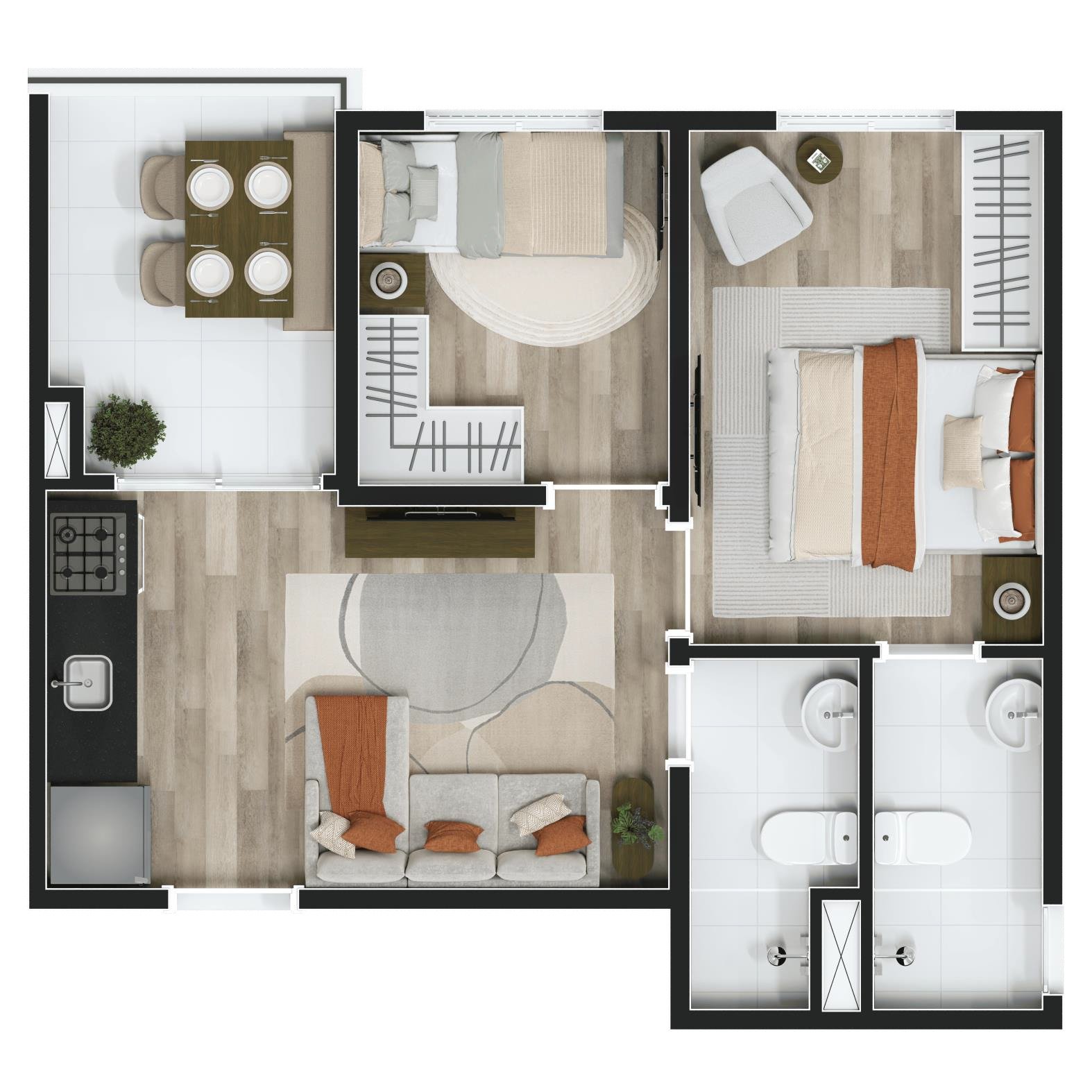 Vinx Jurubatuba Home Resort, apartamentos de 2 dormitórios